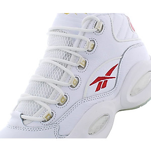 Reebok Question Mid Unisex Shoes Size 9, Color: Footwear White/Vector Red