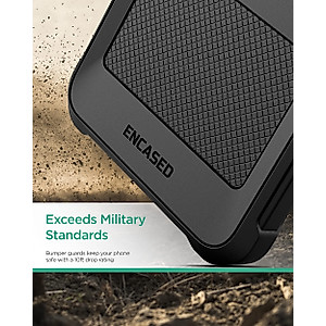 ENCASED Falcon Armor for OnePlus 10 Pro 5G Case (2022) Ultra Protective Phone Case with Fingerprint Access (Black)