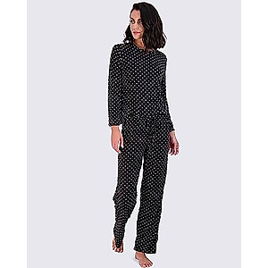 Real Essentials Women’s Long Sleeve Pajama Sets Ladies Soft Winter Fall Sleepwear Pajamas Clothes Loungewear Long Sleeve Tops Pants Bottoms Fall Warm Silky Pj Sets for Women, Set 3, Medium, Pack of 2