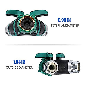 Ambuker Garden Hose Splitter 2 Way Heavy Duty 2 Kink-Free 3/4 Faucet Extension Hose Protector Dual Hose Connector Comfortable Rubberized Grip for RV Water Hose 2 Rubber Washers