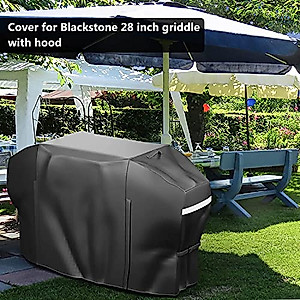 Grisun Hinged Lid and Griddle Cover 28 Inch for Blackstone 28 inch Griddle, Heat Resistant Powder Coated Steel Griddle Lid, Hard Top Lid and UV-Resistant Waterproof Grill Cover for Blackstone 1924