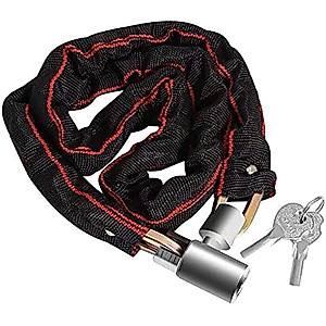 VIGAT Bicycle Lock, Anti-Theft Chain Lock, Portable Lock, Bicycle Lock, Electric Car Chain Lock, Mountain Bike Lock,Thickened Chain(Size:65cm)