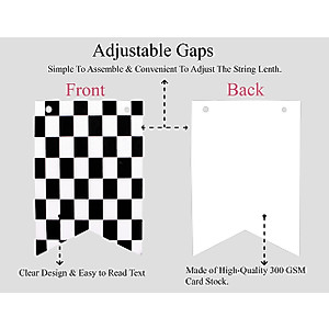 Race Car ONE Highchair Banner 1st Birthday Party Decoration Supplies for Kids Garland Decorations Baby Boy Checkered Pennant Cake Smash Milestone Photo Prop, Multi, 6.5 * 4.5 INCHES Flag