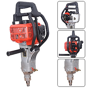PIAOCAIYIN Diamond Core Drilling Machine, 33cc 2 Stroke Core Drill Rig, 1000w Gas Engineering Diamond Concrete Core Drill Machine, Heavy-Duty Water Well Drilling Kit, Wet Drilling Machine