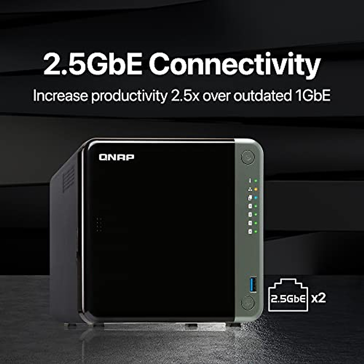 QNAP TS-453D-4G 4 Bay NAS for Professionals with Intel® Celeron® J4125 CPU and Two 2.5GbE Ports