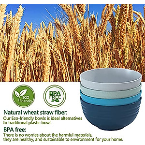 Homestockplus 34 Oz Large Soup Bowls, 8 Pieces Deep Cereal Bowls, Unbreakable Color Kitchen Bowl for Oatmeal, Ramen, Dessert, Snack, Light Weight BPA-Free Microwave Dishwasher Safe Bowls Set