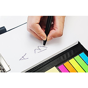 Sticky Notes Notebooks Colored Page Markers Bundle Set, Rectangular Notes and Index Tabs Flags Organizer, W/ Fashion Ballpoint Pen, Leather Look Design Holder,Office and Teacher Gift.YISEEK