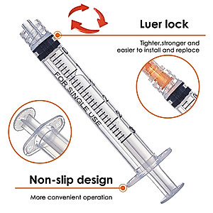 Hyinghw 3ml/cc Luer Lock with 25Ga 1inch Individual Wrapped Pack of 50