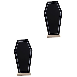 STOBOK 2pcs Desk Topper Table Top Decor Small Chalkboard Sign Home Accents Decor Black Home Decor Tabletop Decor Food Decor Decorative Blackboard Message Board Wooden Household