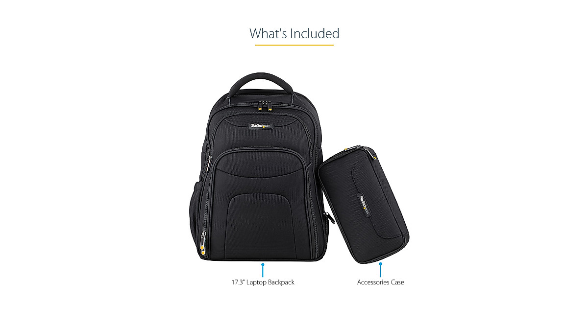 StarTech.com Backpack for 17.3" Laptop – Ergonomic Tech Travel Bag