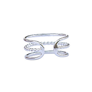 Handmade Silver Triple Band Adjustable Toe Ring, 925 Sterling Silver, Classic 3 Row Dainty Open Toe, Pinky or Knuckle Rings for Women, By MiYa Jewelry Creations