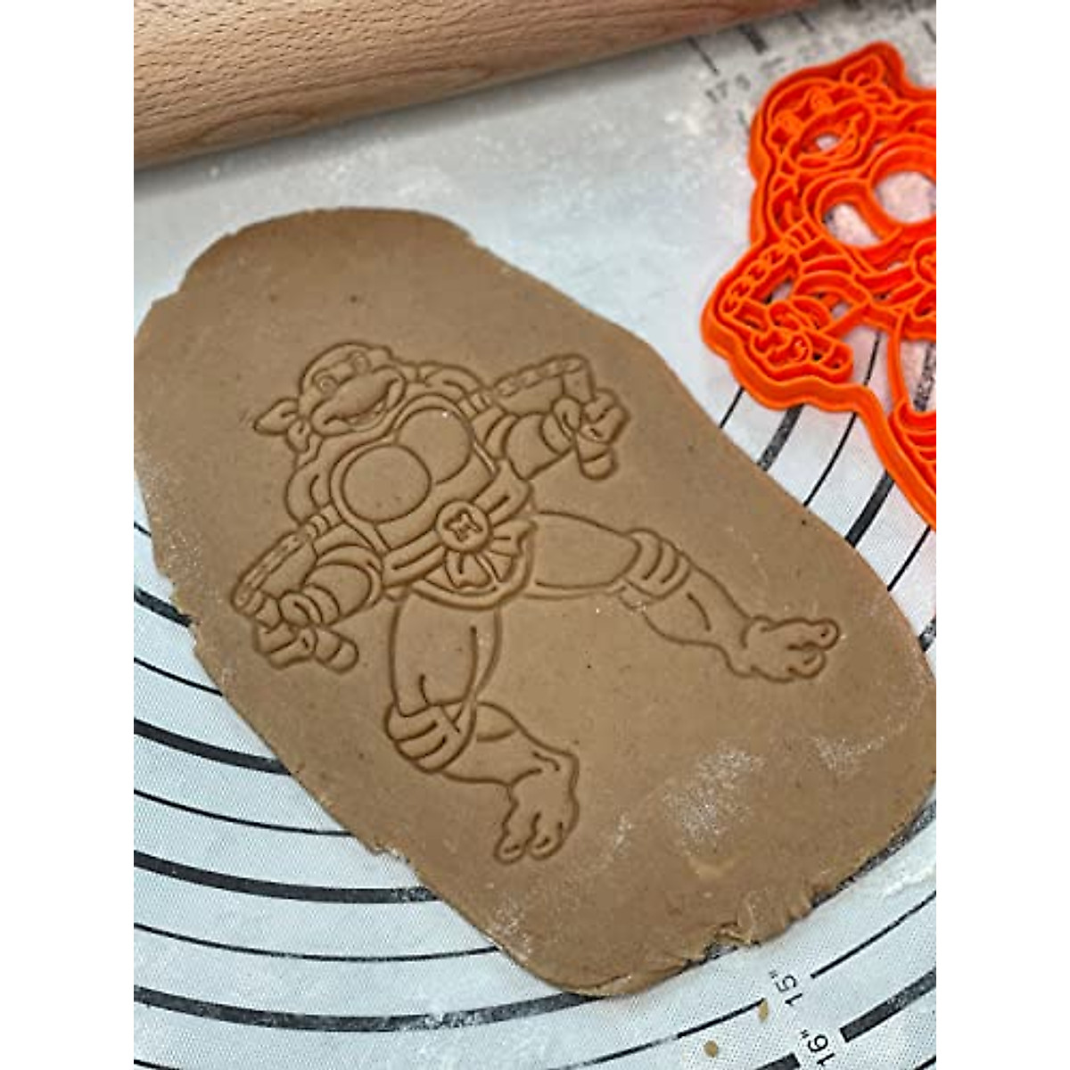 Premium Quality Ninja Turtle Michelangelo 6” Cookie Cutter and Mold Produced by 3D Kitchen Art