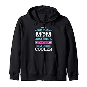 Roller Skating Mom Retro Vintage Roller Derby Roller Skater Zip Hoodie