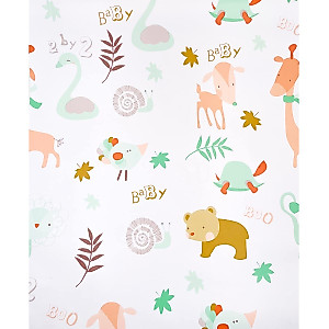 Yifasy Shelf Liner Zoo Park Self-Adhesive PVC Drawer Paper Furniture Protector Redo Toddler Makeup Dressing Table Kid Bookshelf 118x17.7 Inch