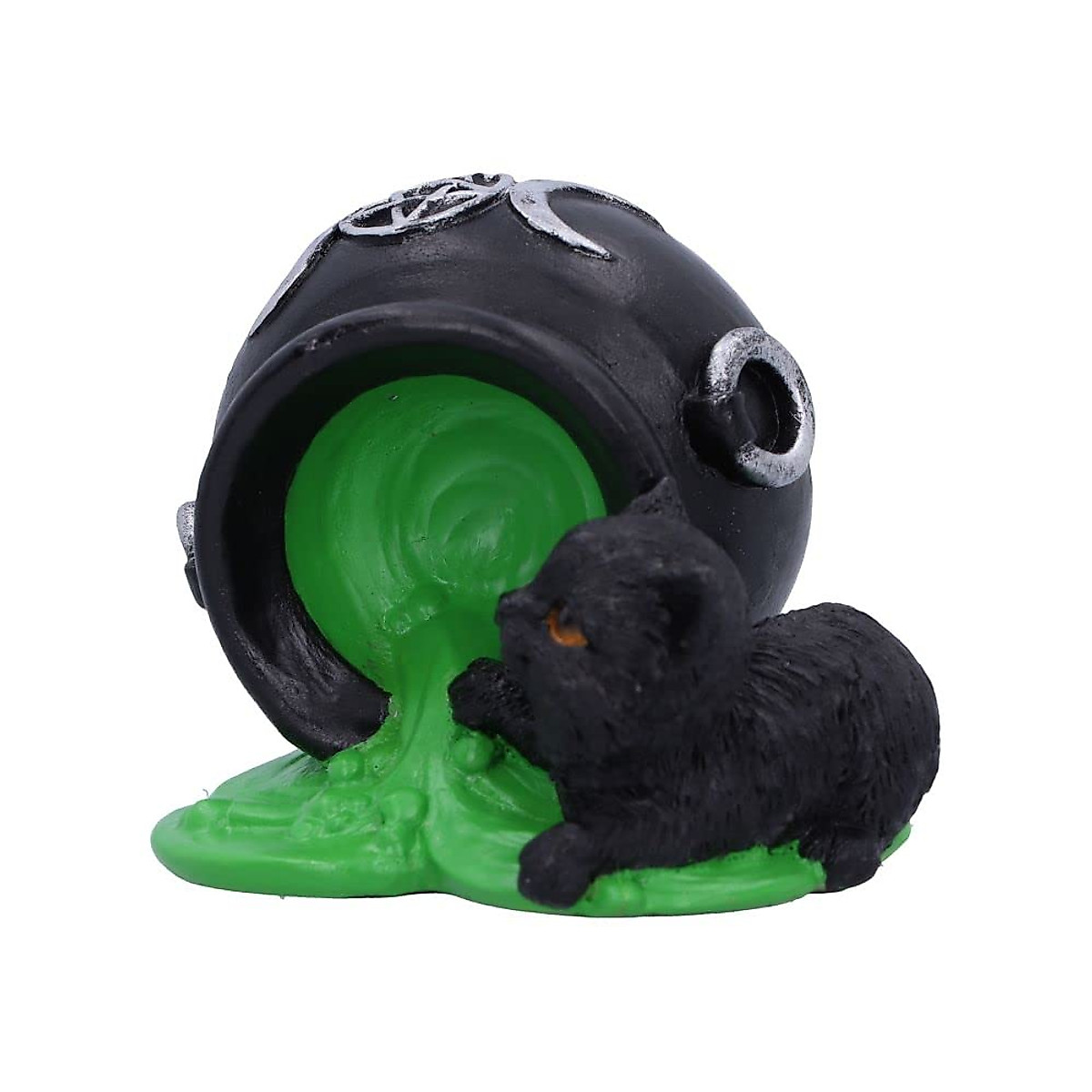 Nemesis Now Ooops Cat Cauldron Figurine, Black, 8.7cm