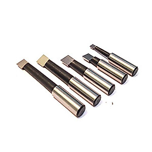 Boring Head 2" for Milling & Lathe Machine 1 Div: 0.0005" & 5 Pcs HSS Boring Bars (R8 Shank (7/16 UNF Drawbar))