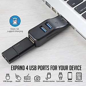 VCOM USB 3.0 Hub for Laptop, Portable 4-Port Data USB Splitter, Mini USB A Port Expander, 5Gbps Fast Data Transfe for Desktop Computer, Surface Pro, XPS, PC, Flash Drive, Mobile HDD, Keyboard, Mouse
