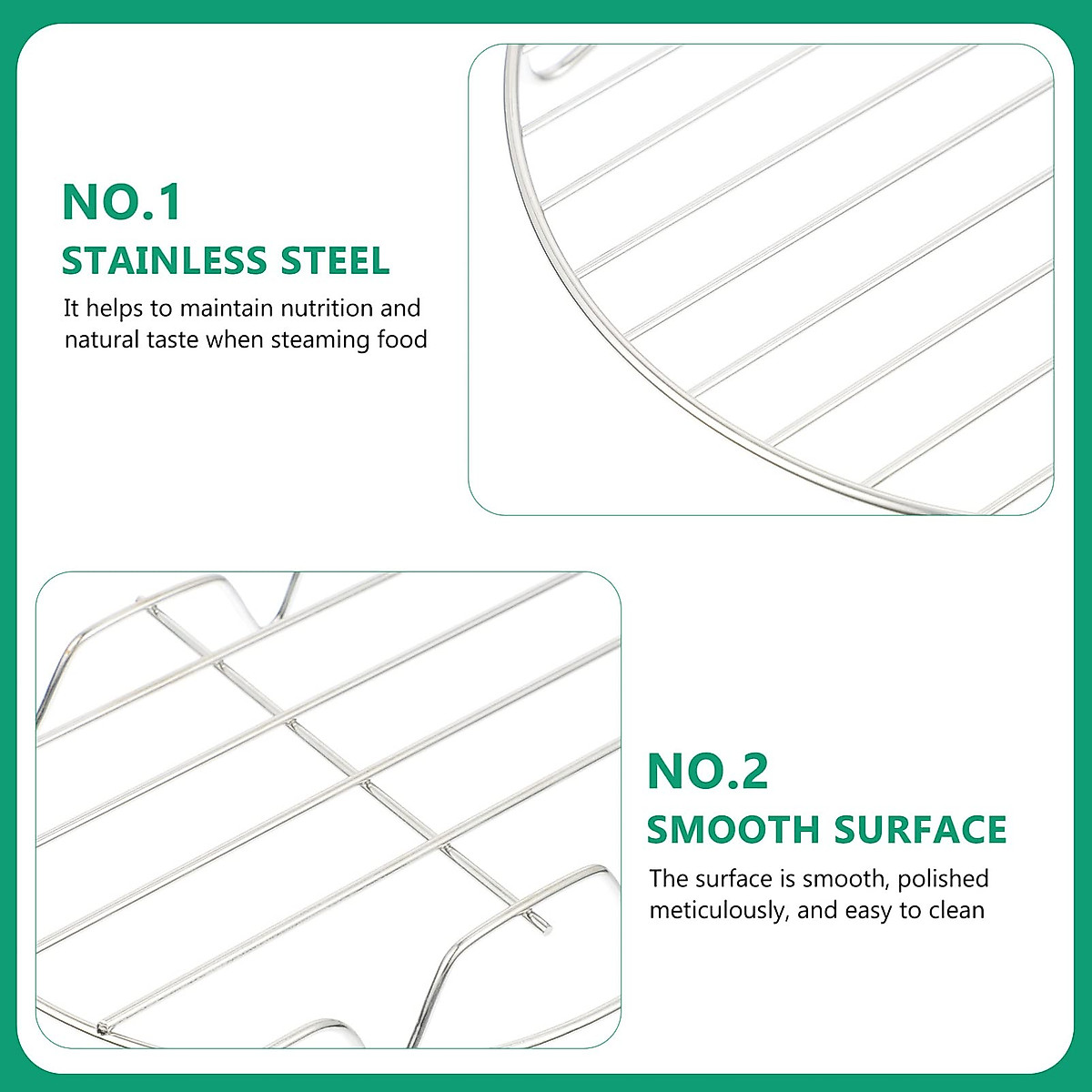 SHERCHPRY Air Fryer Cooking Rack Stainless Steel Steamer Rack 7 Inch Air Fryer Rack Cooking Steaming Cooling Racks Grill Basket for Air Fryer Pressure Cooker Accessories Veggie Steamer