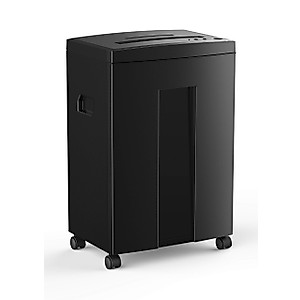 WOLVERINE 18-Sheet 60 Mins Running Time Cross Cut High Security Level P-4 Heavy Duty Paper/CD/Card Ultra Quiet Shredder for Home Office with 6 Gallons Pullout Waste Bin SD9113(Black ETL)