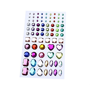 SEWACC Self Adhesive Acrylic Crystal Rhinestone Jewel Stickers Sheets Assorted Colors and Shapes for Crafts DIY Projects Nail Multicolor Type 2