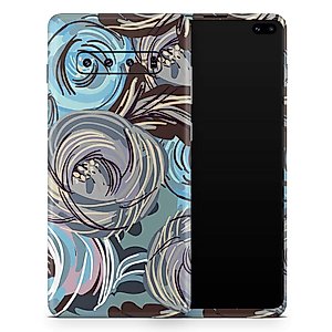 DesignSkinz Abstract Subtle Toned Floral Strokes Protective Vinyl Decal Wrap Skin Cover Compatible with The Samsung Galaxy S20 (Screen Trim & Back Glass Skin)
