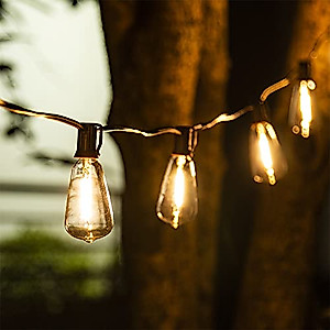 Vanthylit Outdoor String Light 15FT Patio String Lights with LED Filament Bulb Waterproof Lights Retro Vintage Edison Bulbs for Backyard Patio Bistro Party Garden Connectable