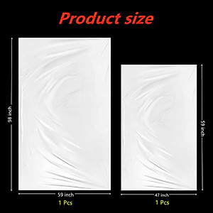 2 PcsThickened Plastic Balloon Bags Clear Giant Storage Bags Include 1 Pcs 98 x 59 Inch, 1 Pcs 59 x 47 Inch Balloon Bags for Transport Storage Birthday Celebration Eve Party Supplies