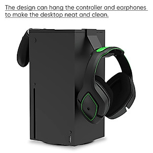Controller Holder Mount Compatible with Xbox Series X with Dust Filter Cover, YUANHOT Mount for Controllers and Headset with Cooling Fan Filter Dustproof Cover Fan Grills