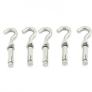 Yasorn M8 Open Cup Hook Screw Stainless Steel Expansion Heavy Duty Bolts Pack of 5