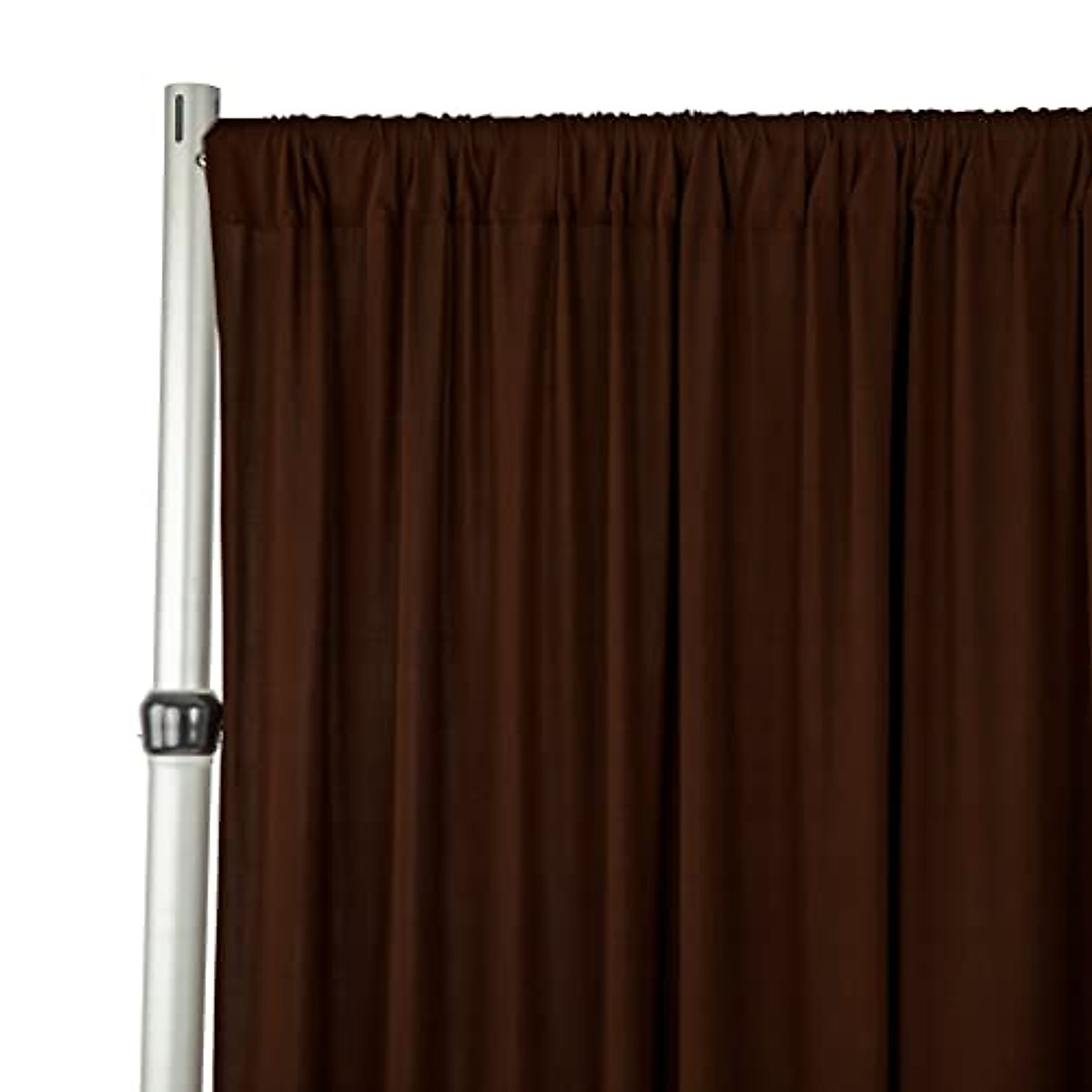 CVL Spandex 4-Way Stretch Photo Backdrop Drape Curtain w/4" Rod Pockets Stretchable&Lightweight 14Ft X 60"(1 Panel Only) Chocolate for Wedding, Trade Show, Party, Gift Opening Stage Backdrop Décor