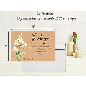 lily Minimalism Funeral Thank You Cards with Envelopes,Fillable Funeral Thank You Cards,Thank You Notes,Thank You Notes With Envelopes Set,Floral Thank You Cards,Personalized Thank You Cards,G5