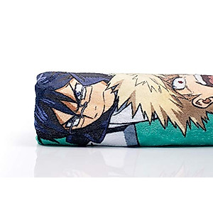 JUST FUNKY My Hero Academia U.A. Academy Heroes Large Anime Fleece Throw Blanket | Official My Hero Academia Throw Blanket | Collectible Anime Throw Blanket | Measures 60 x 45 Inches