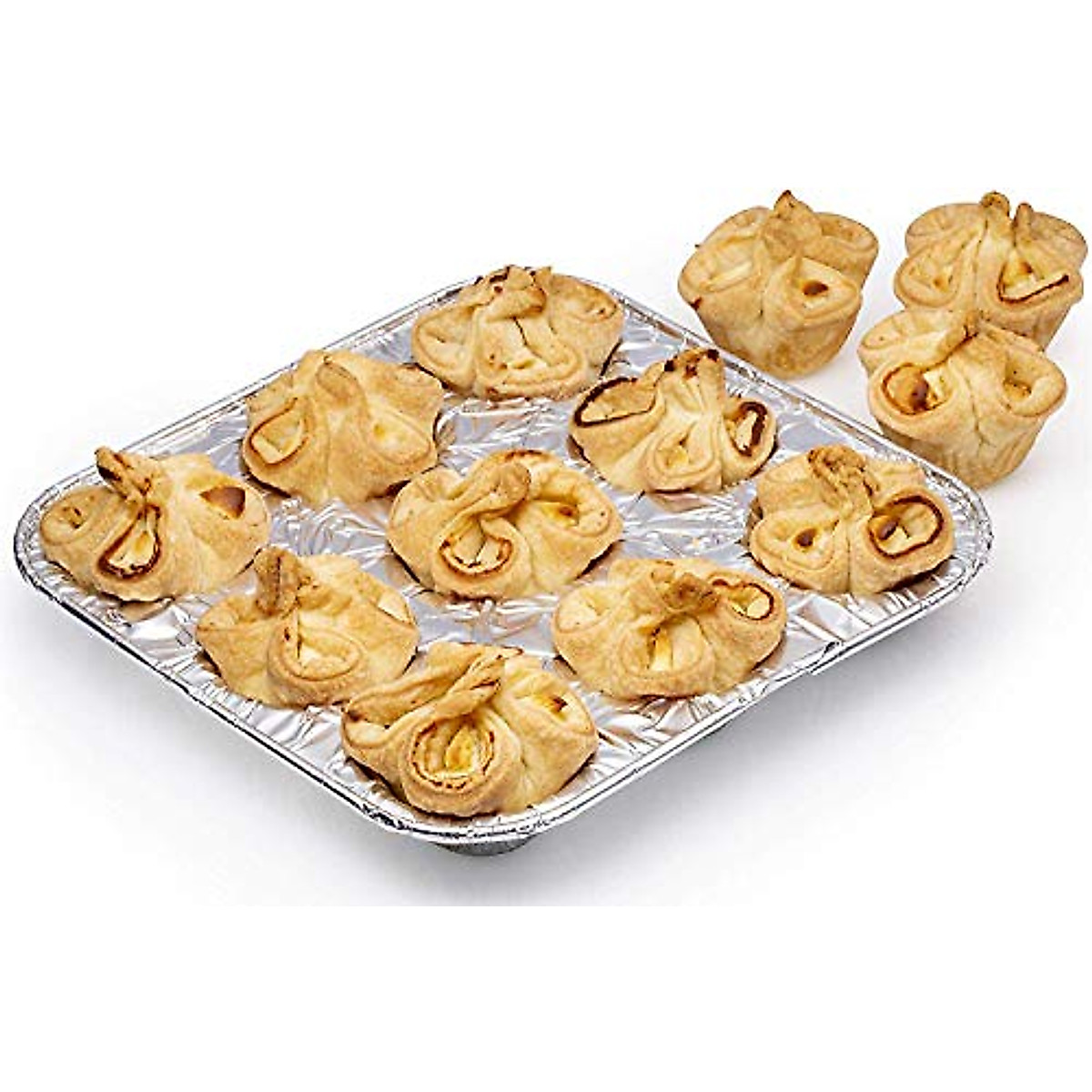 9-Cavity Mini Cupcake and Muffin Pans | Disposable Aluminium Baking Pans | Use for Baking Mini Muffin, Cupcake, Cake | For Weddings, Parties, Birthdays, Gatherings (12 Pack)