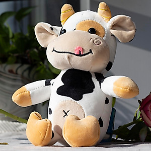 BSTSELER Cow Cattle Stuffed Animals Plush Toy 12" Large Milk Pillow Soft Cattle Plushies Cow Hug Pillow Stuffed Animals Doll for Boys and Girls (A: No Clothes)
