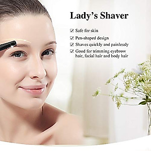 Electric Eyebrow Trimmer Eyebrow Hair Remover Portable Eyebrow Epilator with Two Eyebrow Combs Stainless Steel Blade for Women and Men