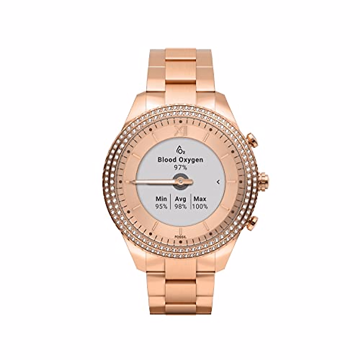 Fossil Stella Gen 6 Hybrid 40mm Stainless Steel Smart Watch, Color: Rose Gold (Model: FTW7063)