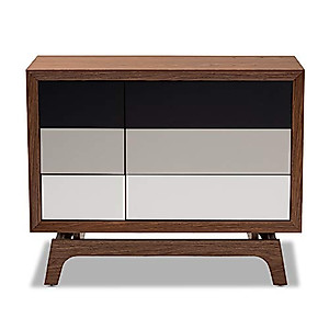 Baxton Studio Chests, Walnut/White/Gray