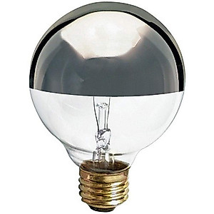Satco S3861 Incandescent 40W 120V Globe G25 Silver Crown Decorative Light Bulb; 280 Lumens; 1500 Rated Hours; E26 Medium base; C-9 Fillament; 2700K Warm White; 100 CRI; Dimmable