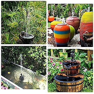 AISITIN DIY Solar Water Pump Kit, Solar Powered Water Fountain Pump with 6 Nozzles, DIY Water Feature Outdoor Fountain for Bird Bath, Ponds, Garden and Fish Tank
