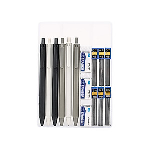 ITAWIXS Mechanical Pencil Set, 6Pcs 0.5&0.7mm HB Lead Refills, 3PCS Erasers, Aesthetic School Supplies for Writing, Drawing, Sketching