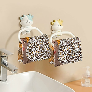 ALAZA Dish Towels Kitchen Cleaning Cloths African American Woman Leopard Dish Cloths Super Absorbent Kitchen Towels Lint Free Bar Tea Soft Towel Kitchen Accessories Set of 6,11"x11"