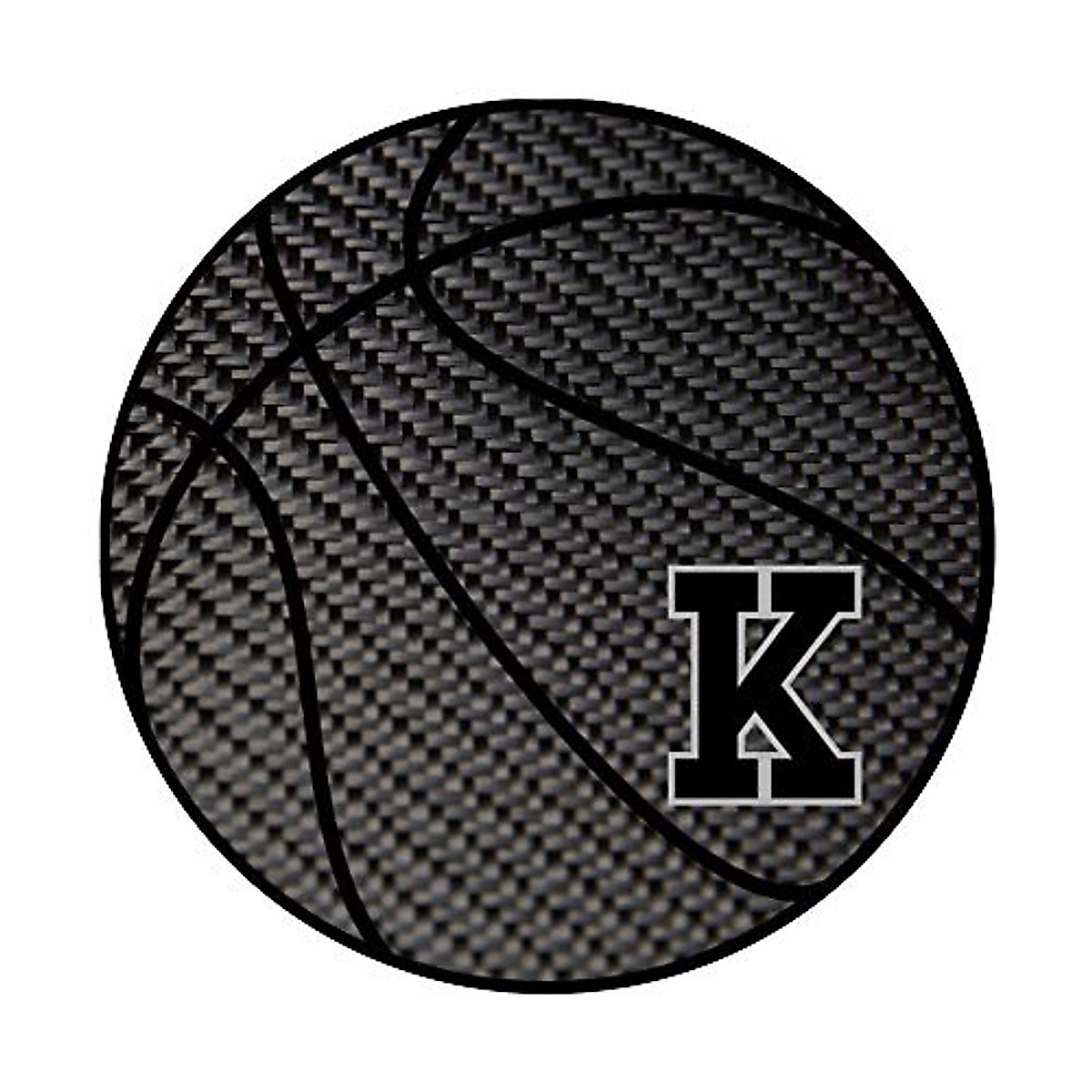 Basketball letter K black phone stand, initial K for men PopSockets PopGrip: Swappable Grip for Phones & Tablets