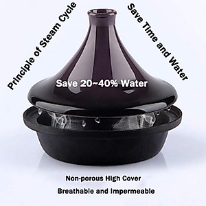 MYYINGBIN Moroccan Tagine Cast Iron Pot Resistant to Dry Burning High Tightness No Cracking Easy to Clean Tagine Pot for Medium to Extra Large Cooking