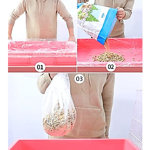 POFUIERKN 30 Pcs Disposable Rabbit Guinea Pig Cage Liners Plastic Clear Bunny Cage Liner Bag Universal Toilet Film,Small Animal Bedding, Hamster Bunny Litter Pan Bags