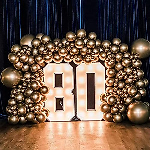 Gold Metallic Chrome Latex Balloons - 62Pack 12 inch Round Helium Balloons for Birthday Wedding Graduation Baby Shower Party Decorations