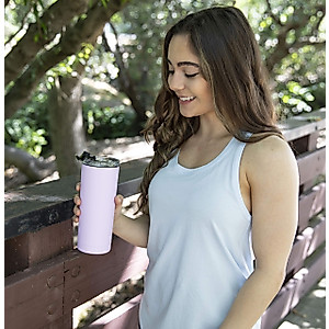 MIRA 20 oz Stainless Steel Vacuum Insulated Tumbler with Tritan Flip Lid - Double Walled Thermos Mug for Hot or Cold Drinks - Reusable Travel Cup - Taffy Pink