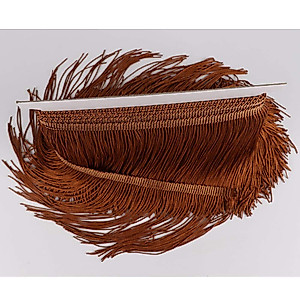 Heartwish268 Fringe Trim Lace Polyerter Fibre Tassel 6inch Wide 10 Yards Long for Clothes Accessories Latin Wedding Dress DIY Lamp Shade Decoration Coffee