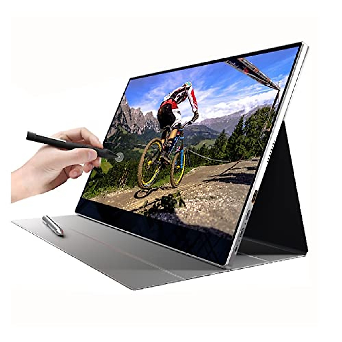 Monitor 4K/ 1080P Portable Monitor 15.6' FHD HDR Computer Display With Hand Drawn Function USB- C HDMI External Monitor For Laptop PC Phone Mac Xbox PS4 Switch Gaming Monitor ( Size : 4K )