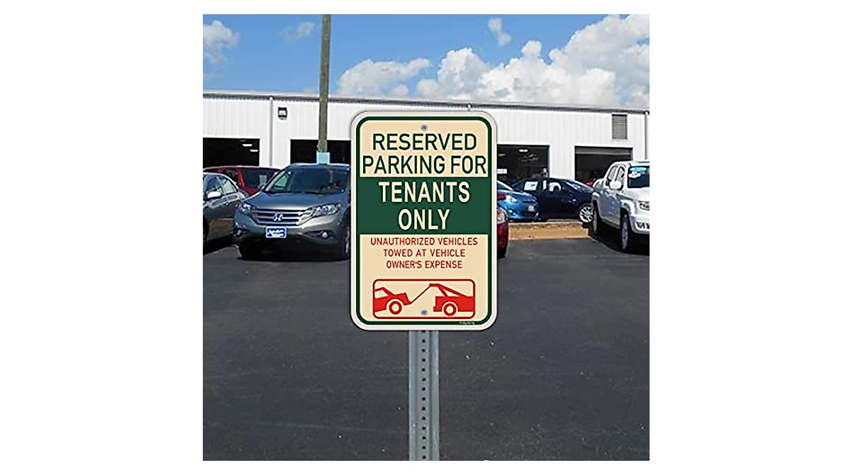 Reserved Parking Sign - 2 Pack for Tenants Only