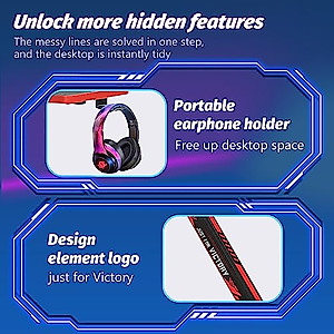 BestOffice Computer Desk Z Shaped Workstation Ergonomic Table with Headphone Hook for Game Players (39inch, RED)